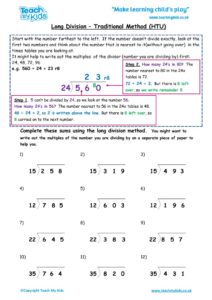 Long Division - Traditional Method htu - TMK Education