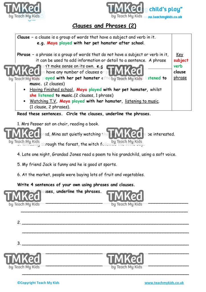 Clauses and Phrases (2) - TMK Education