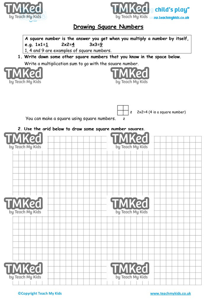 drawing square numbers