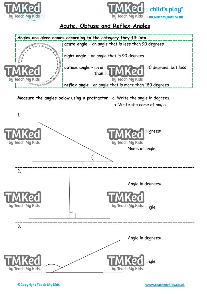 Acute, Obtuse and Reflex Angles - TMK Education