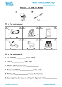 Phonics Worksheets, Free Teaching Resources, FS2 - TMKed