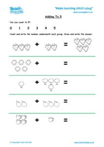 EYFS, Numeracy, Addition Worksheets, FS2 Maths, Early Years - TMKed