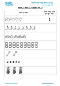 Draw 1 More - Numbers to 10 - TMK Education
