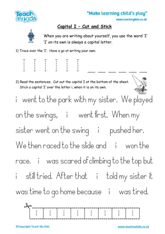 Capital I - Cut and Stick - TMK Education