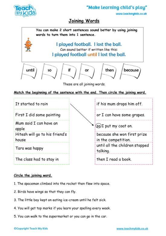 Joining Words TMK Education Joining Words TMK Education