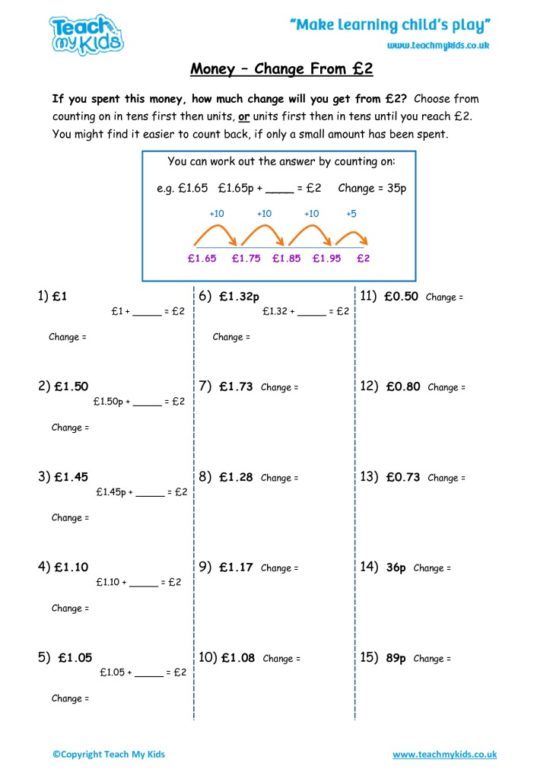 Change from £2 - TMK Education