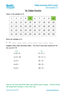 Times Tables Practise - x5 - TMK Education