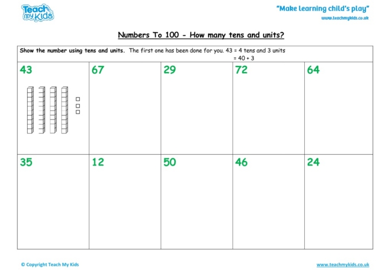 Numbers to 100 - How Many Tens and Units? - TMK Education