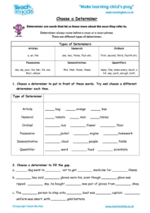 Choose a Determiner - TMK Education