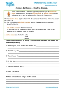 Complex Sentences - Relative Clauses - TMK Education