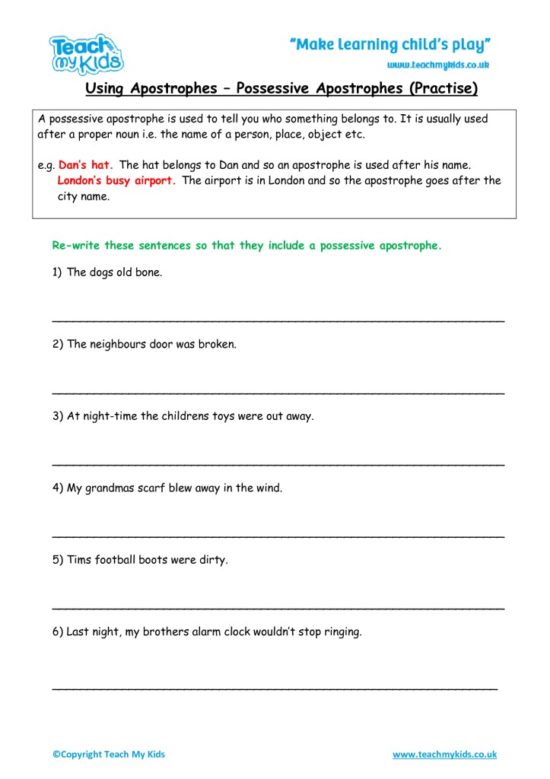 Possessive Apostrophes - TMK Education