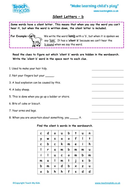 Silent Letters - b - TMK Education