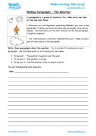 Writing Paragraphs - Weather - TMK Education