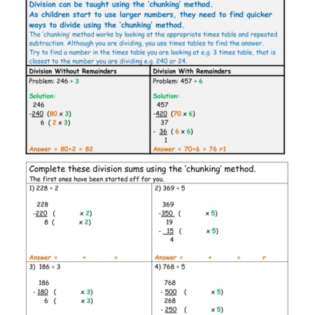 Division – Chunking Method HTU (Extra Practise) - TMK Education
