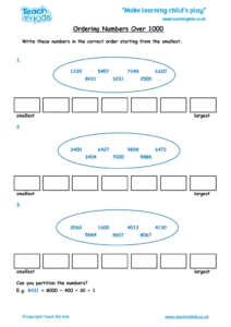 Ordering Numbers Over 1000 - TMK Education