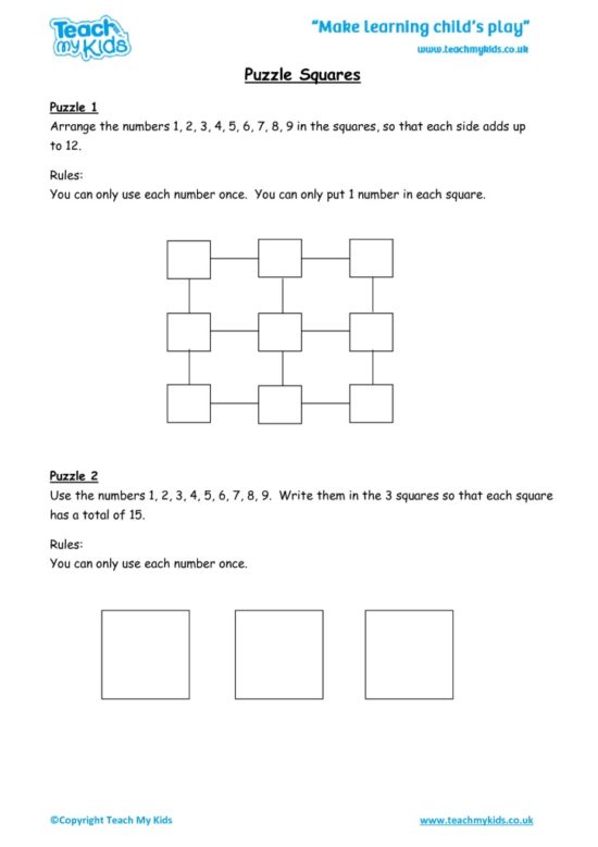 Puzzle Squares - TMK Education