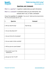 Questions and Commands - TMK Education