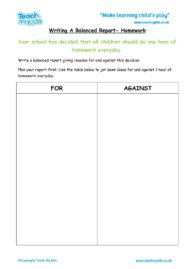 Writing a Balanced Report - Homework - TMK Education