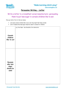 Persuasive Writing - Letter - TMK Education