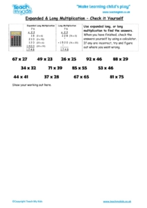 Expanded & Long Multiplication - Check it Yourself - TMK Education