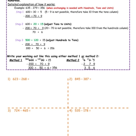 Subtraction - Traditional Decomposition Method 1 - TMK Education