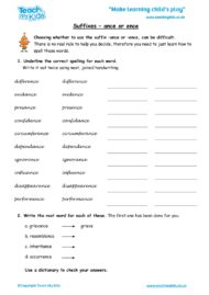 Suffixes - ance or ence - TMK Education