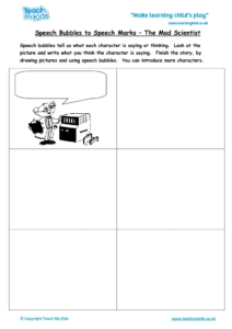 Speech Bubbles to Speech Marks - The Mad Scientist - TMK Education