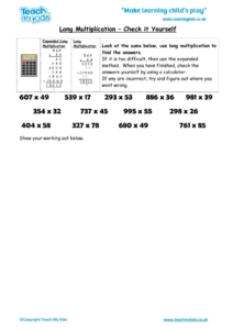 Long Multiplication – Check it Yourself - TMK Education