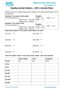Rounding Decimal Numbers - With 3 Decimal Places - TMK Education